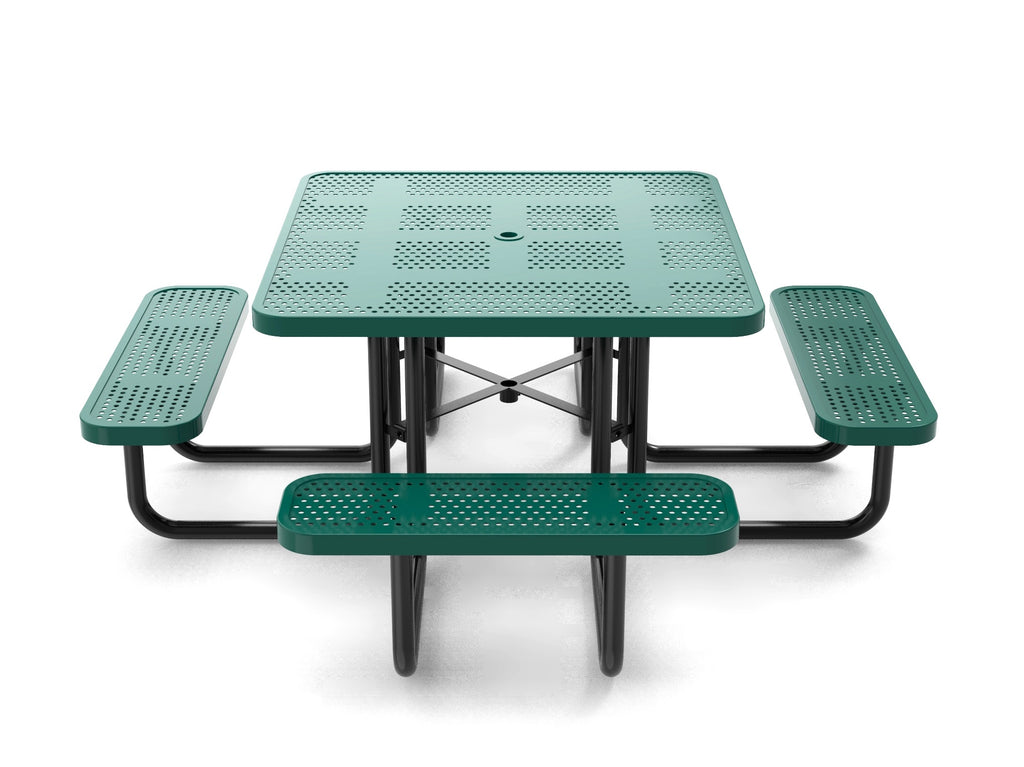 Perforated Steel 46" Square Picnic Table | WillyGoat Playgrounds