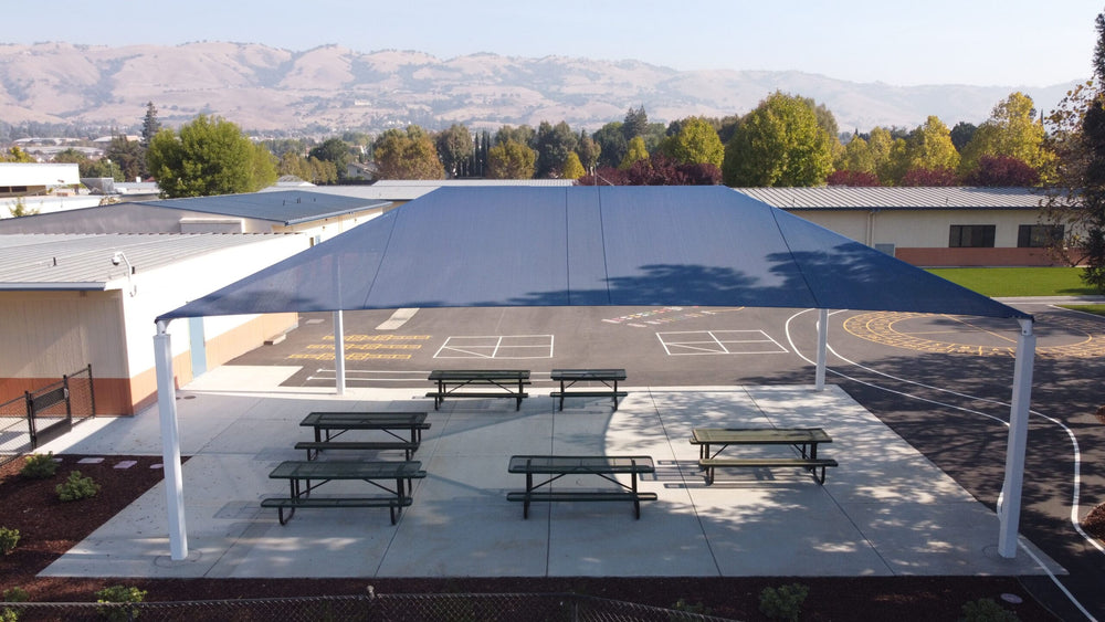 Hip Roof Shade Structure with 4 Posts and 12 Foot Entry | WillyGoat ...