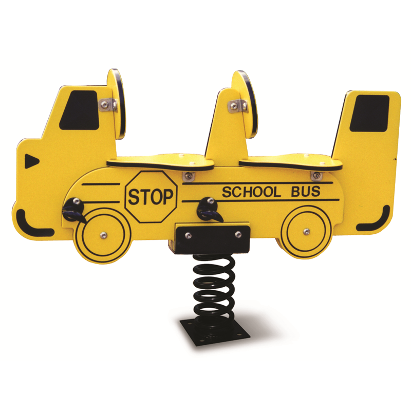 Yellow School Bus 2 Person Spring Rider | Bouncer | WillyGoat Playgrounds
