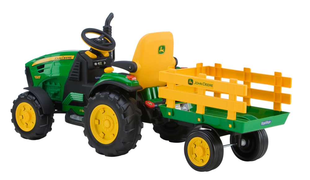John Deere Ground Force Tractor With Trailer 12-Volt Ride On Vehicle ...