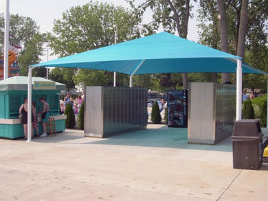 Hip Roof Shade Structure with 4 Posts and 8 Foot Entry | Shade Canopy ...